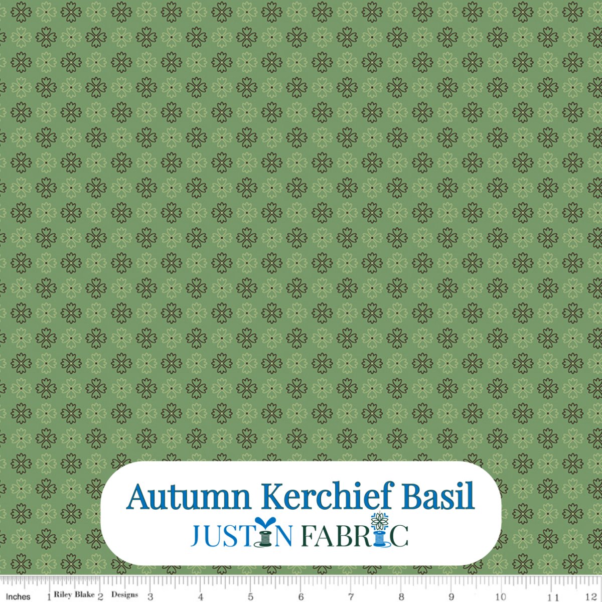 Autumn Kerchief Basil Cotton Yardage by Lori Holt | Riley Blake Design – Justin Fabric
