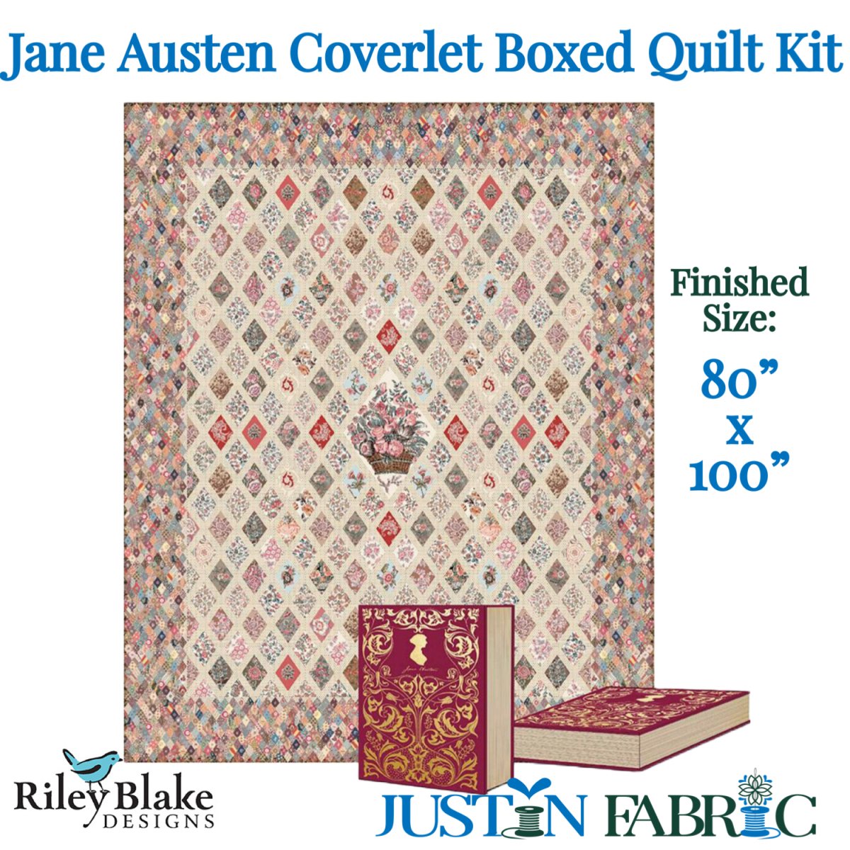 Jane Austen Heirloom Coverlet Collectible Quilt Kit | Riley Blake Desi ...