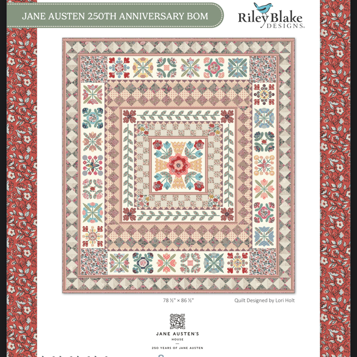 Jane Austen 250th Anniversary BOM Quilt Pattern - Free PDF from Riley ...