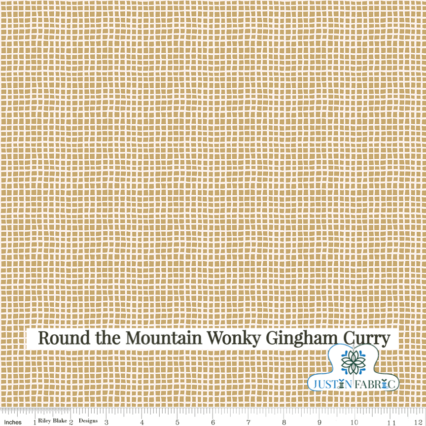 Round the Mountain Wonky Gingham Curry Yardage| SKU: C13816-CURRY ...