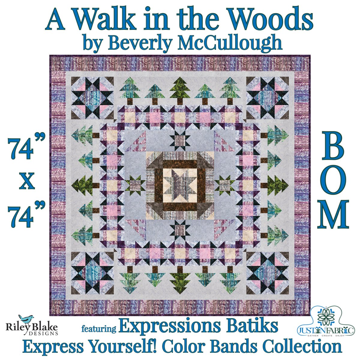 A Walk in the Woods BOM Batiks Quilt Kit - by Beverly McCullough ...