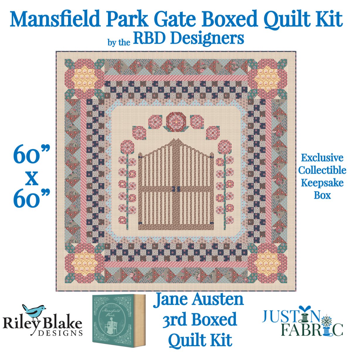 Mansfield Park Gate Boxed Quilt Kit | Jane Austen Collectible Fabric ...