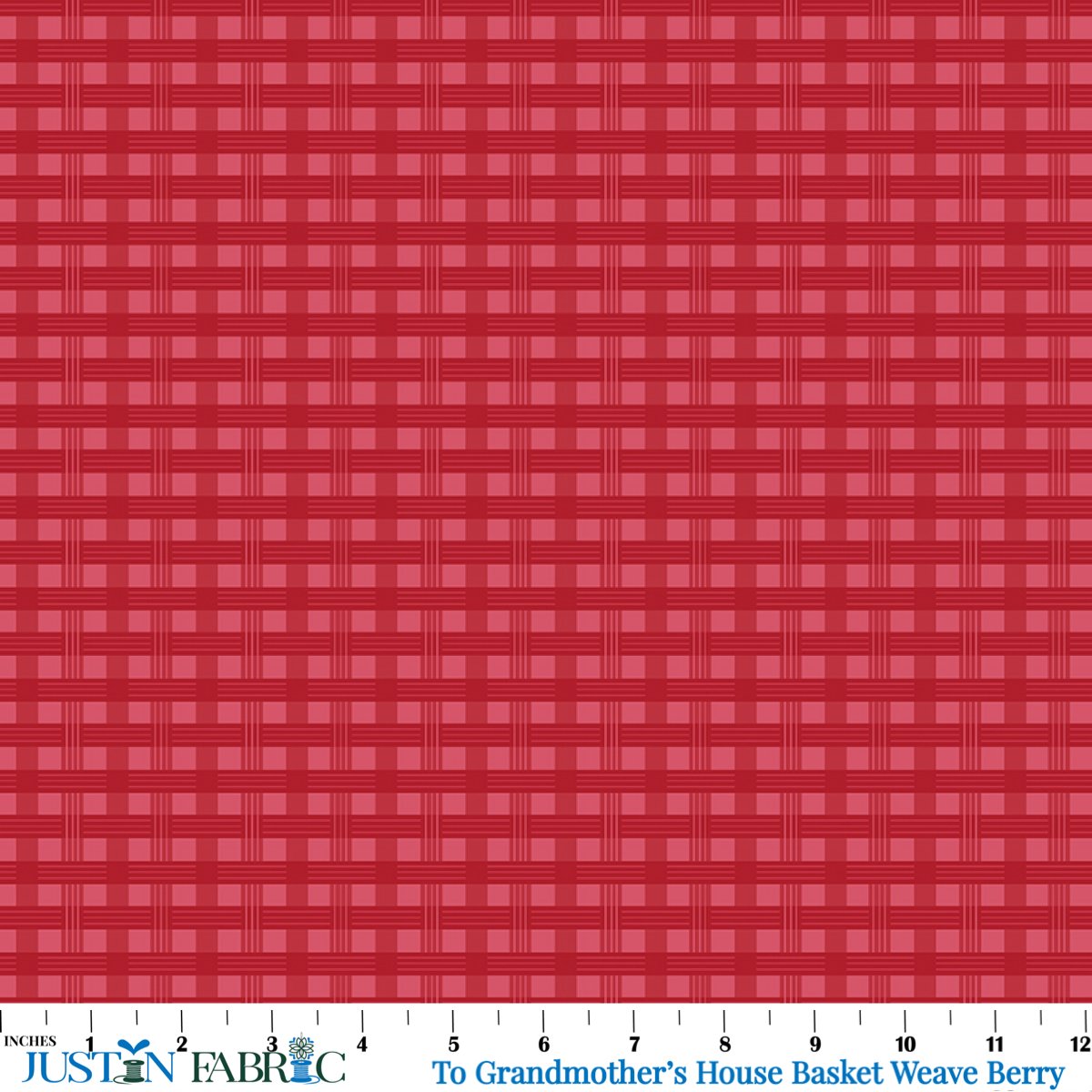 To Grandmother's House Basket Weave Berry Yardage by Jennifer Long | R ...