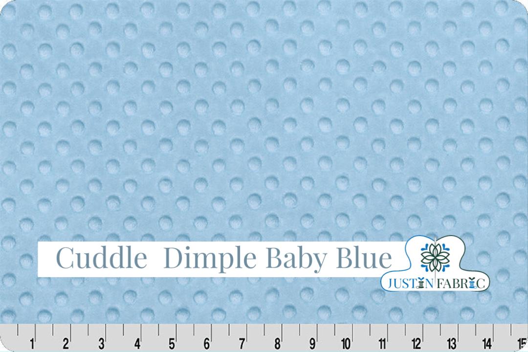 Cuddle® Dimple Baby Blue Minky Yardage | Shannon Fabrics DR374181 ...