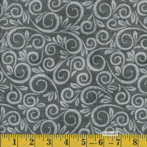 Dark Grey Swirl 108" Wide Cotton Flannel Yardage - Mook Fabrics ...