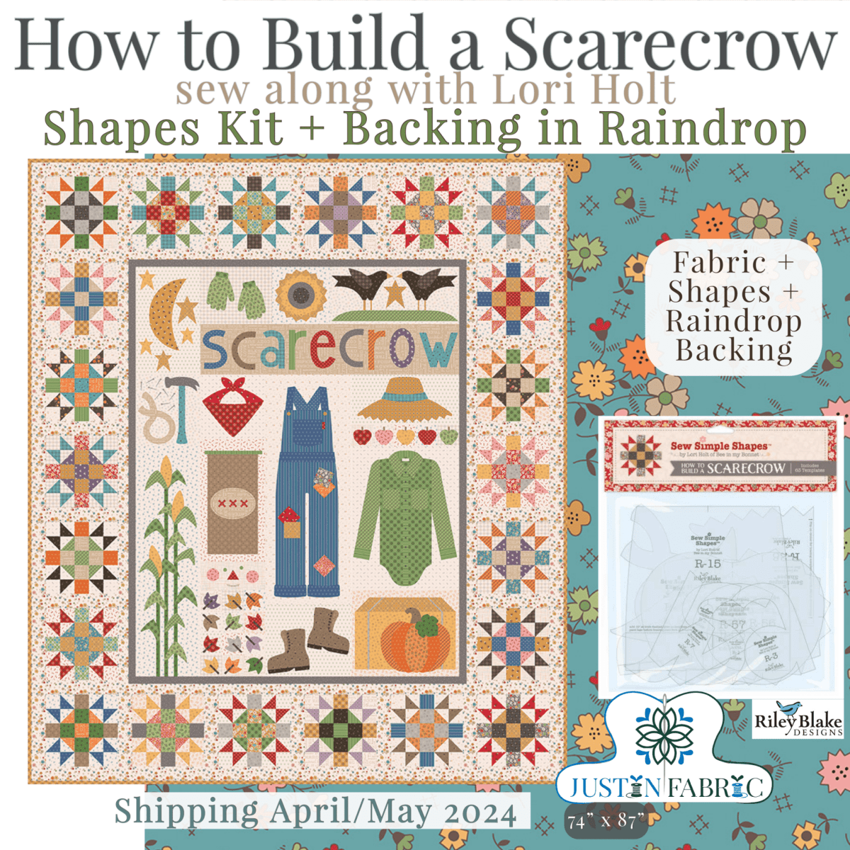 How to Build A Scarecrow Quilt Kit - Featuring Autumn by Lori Holt| Pre ...